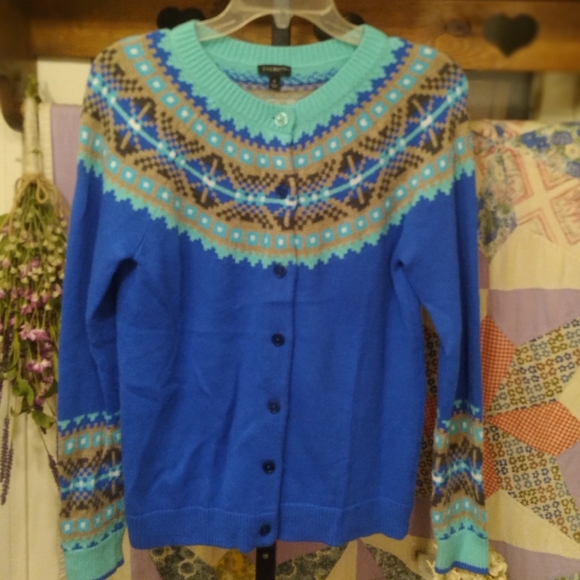 Talbots | Sweaters | Talbots Fair Isle Button Front Cardigan | Poshmark